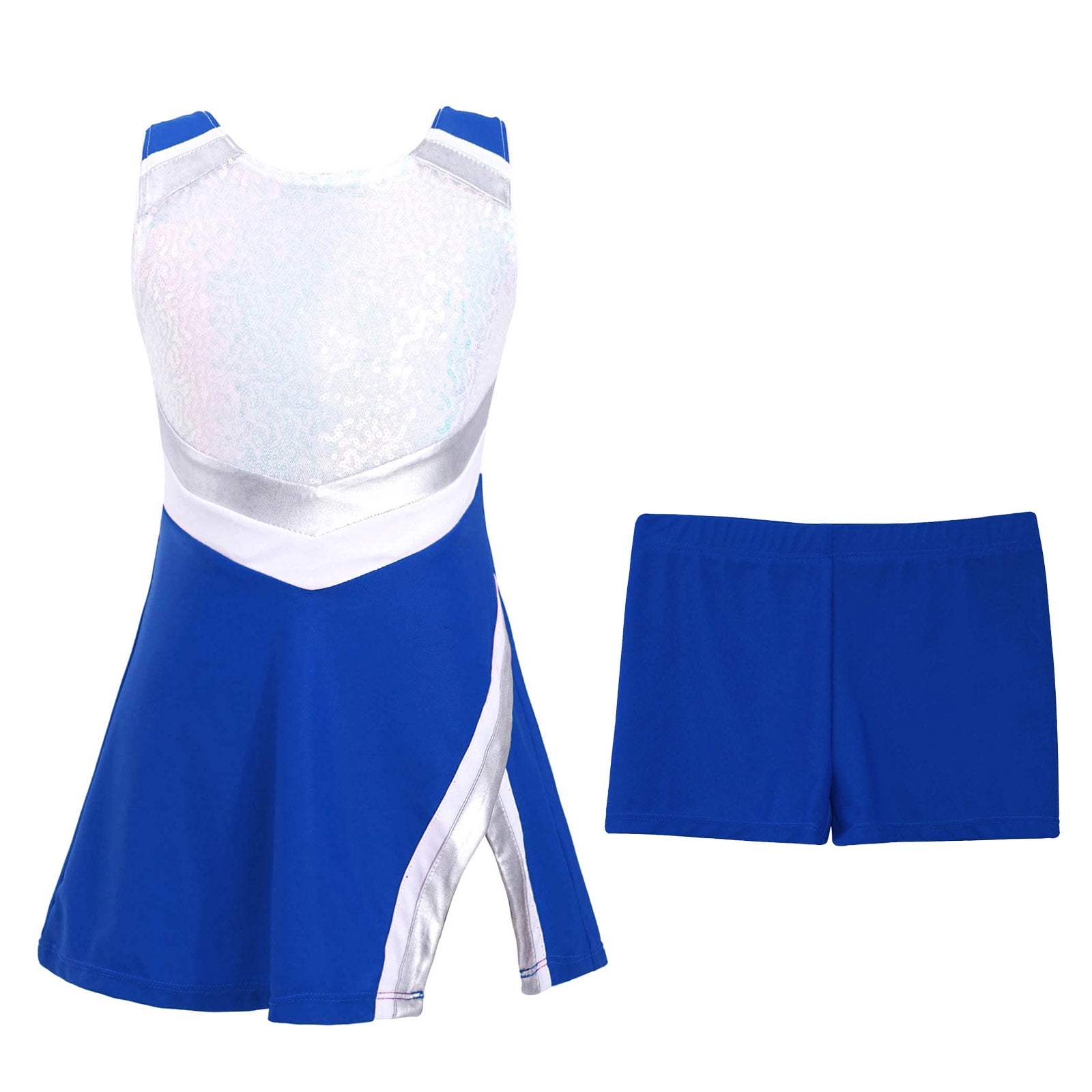 iEFiEL Kids Girls Cheer Leader Costumes Cheerleading Uniform Sequins ...
