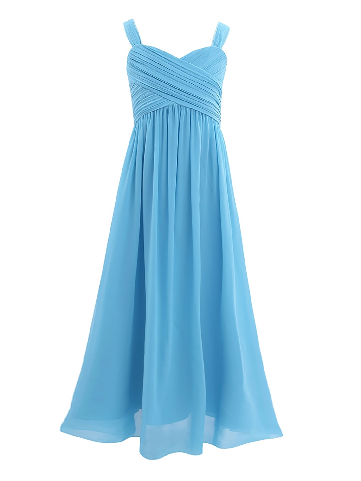 iEFiEL Kids Girls Chiffon High Waist Birthday Party Dress Ruffles Prom ...