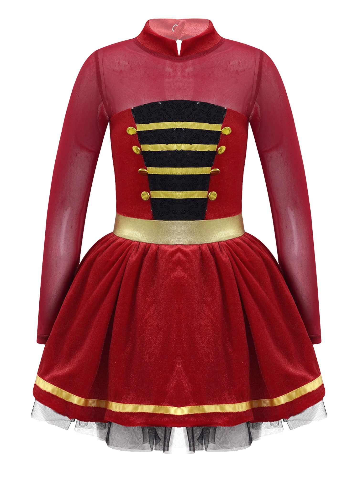 iEFiEL Kids Girls Circus Cosplay Costume Long Sleeve Mesh Patchwork ...