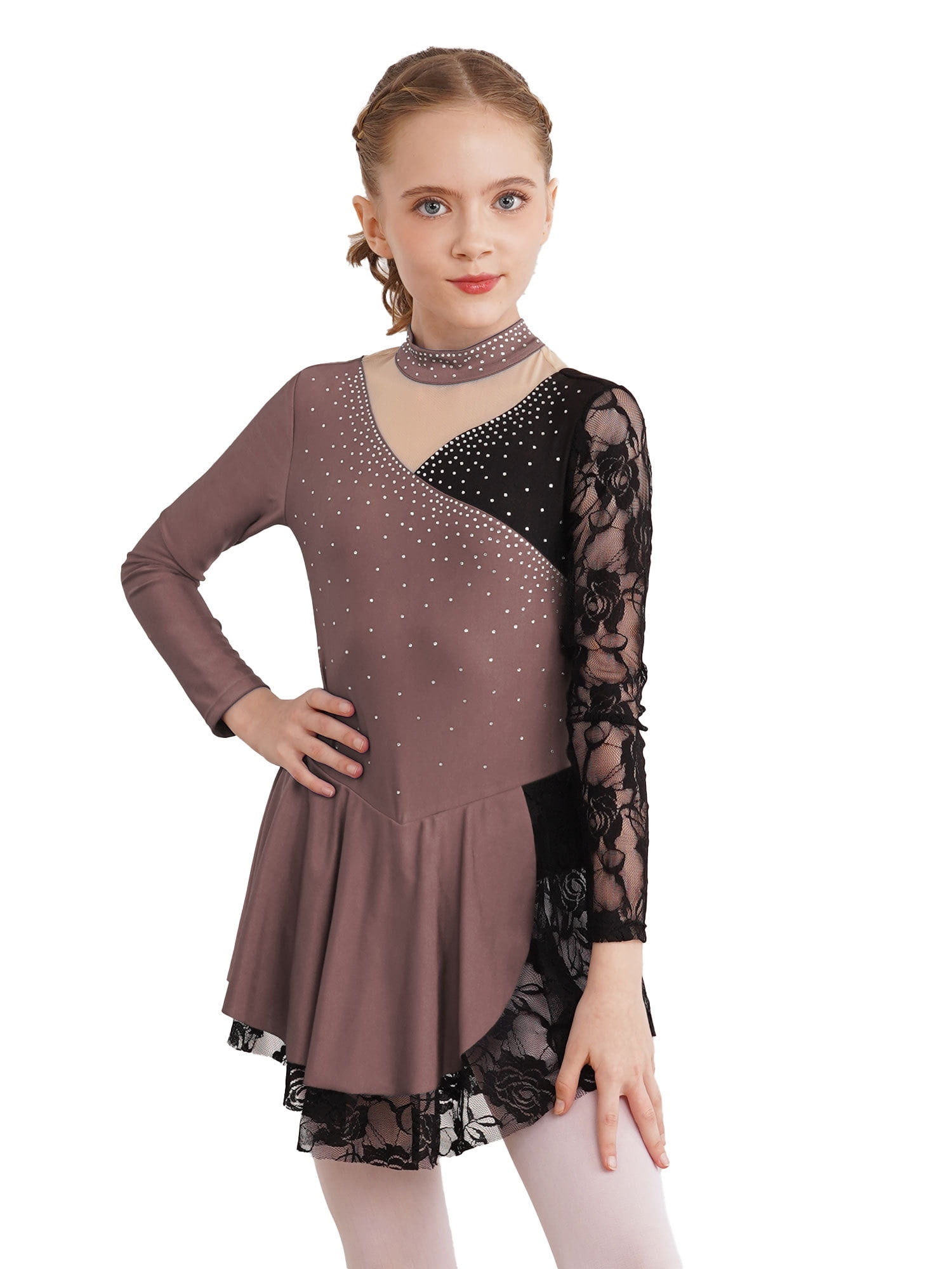 iEFiEL Kids Girls Figure Skating Competition Costume Ballet Lyrical ...