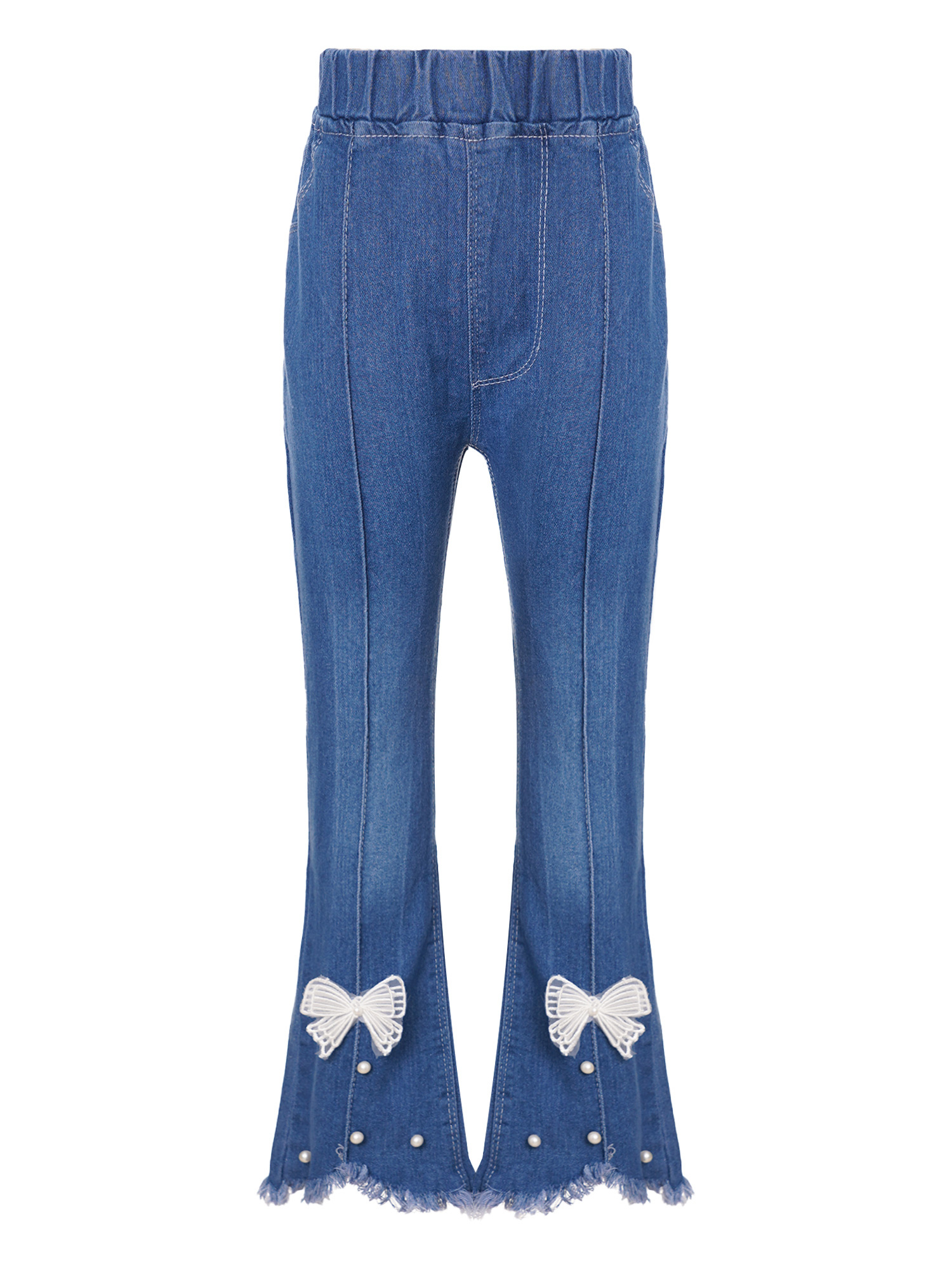 iEFiEL Kids Girls Flared Jeans Casual High Waist Ripped Denim Pants ...