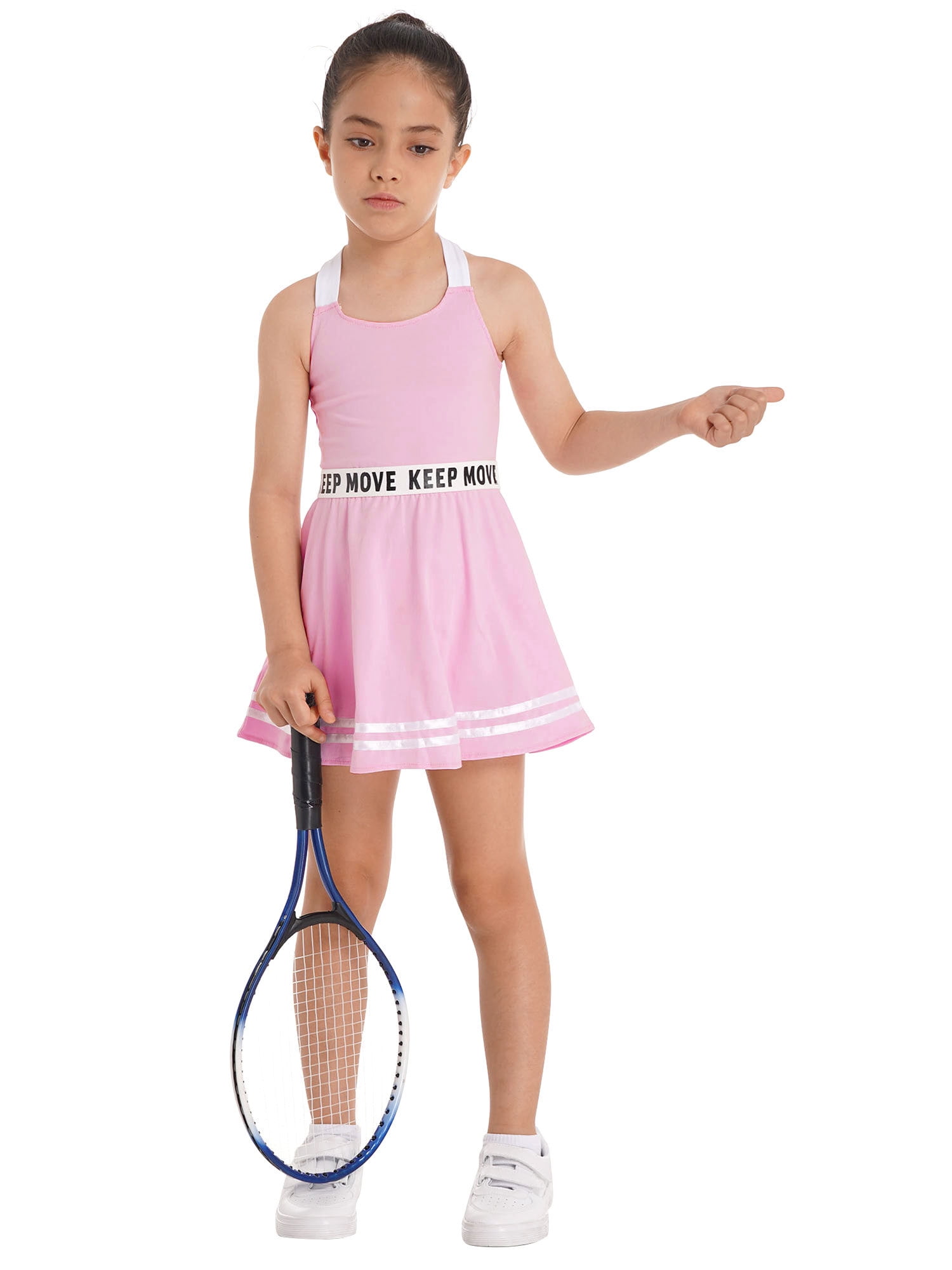 iEFiEL Kids Girls Golf Tennis Dress Sleeveless Athletic Workout Sport ...