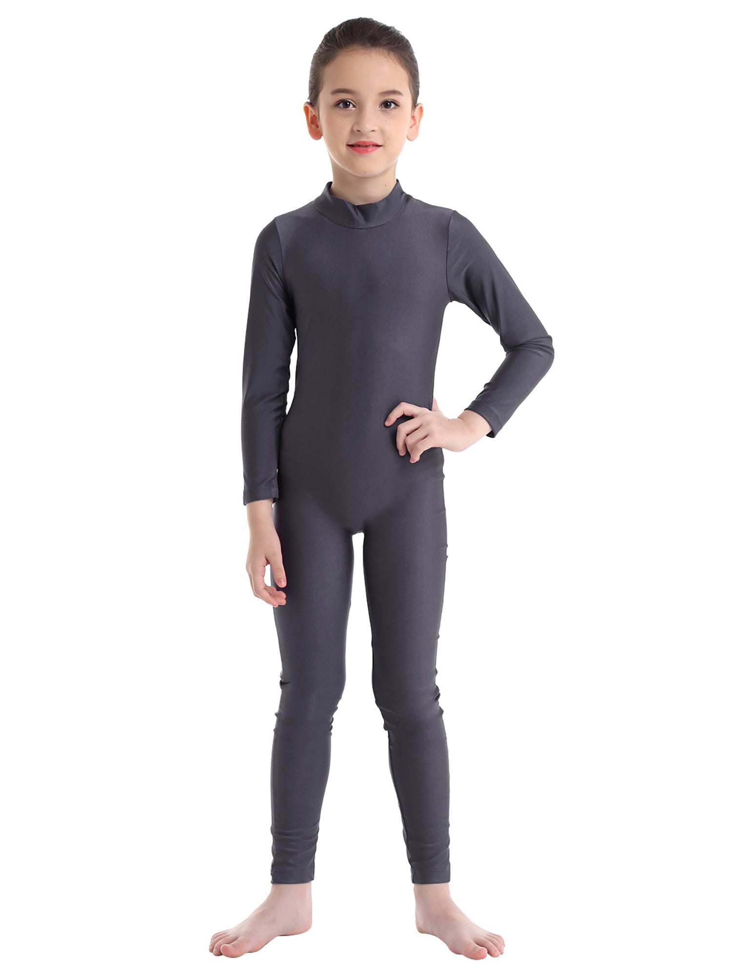 iEFiEL Kids Girls Long Sleeves Ballet Dance Gymnastics Leotard Jumpsuit ...