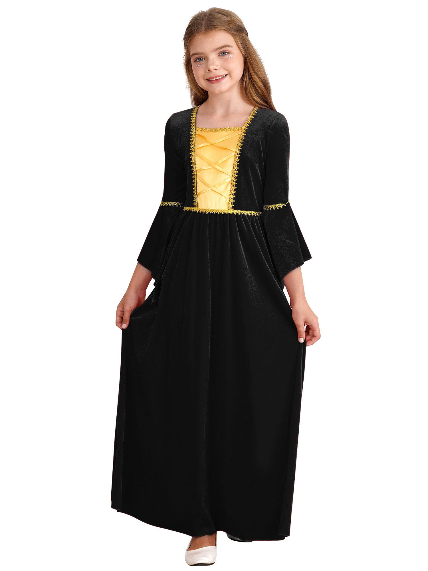 iEFiEL Kids Girls Medieval Princess Costume Renaissance Royalty Queen ...