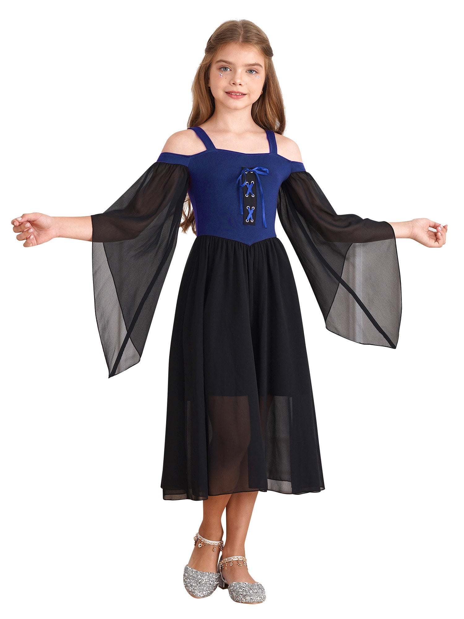 iEFiEL Kids Girls Medieval Princess Costume Vintage Renaissance Robe ...