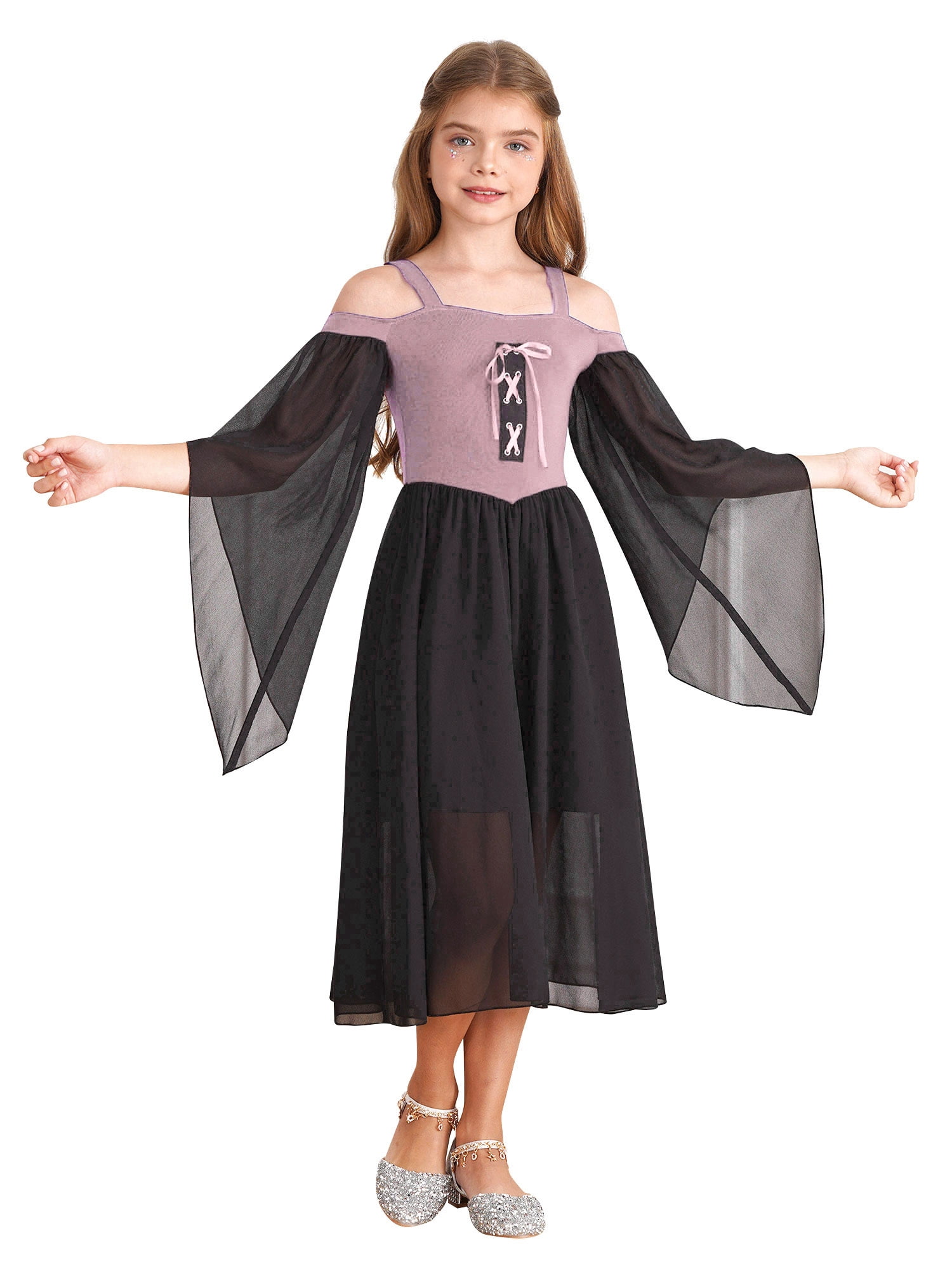 iEFiEL Kids Girls Medieval Princess Costume Vintage Renaissance Robe ...