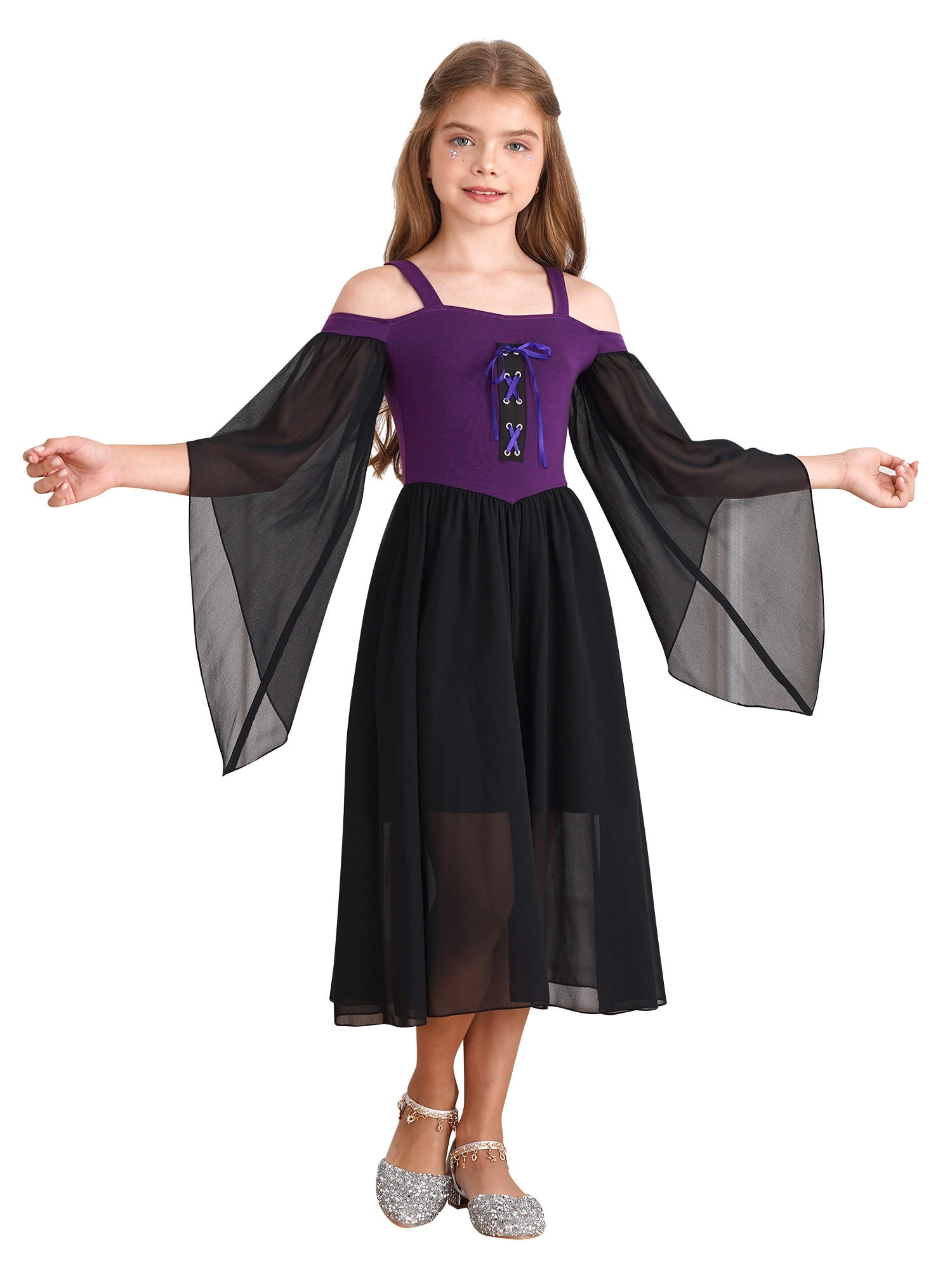 iEFiEL Kids Girls Medieval Princess Costume Vintage Renaissance Robe ...