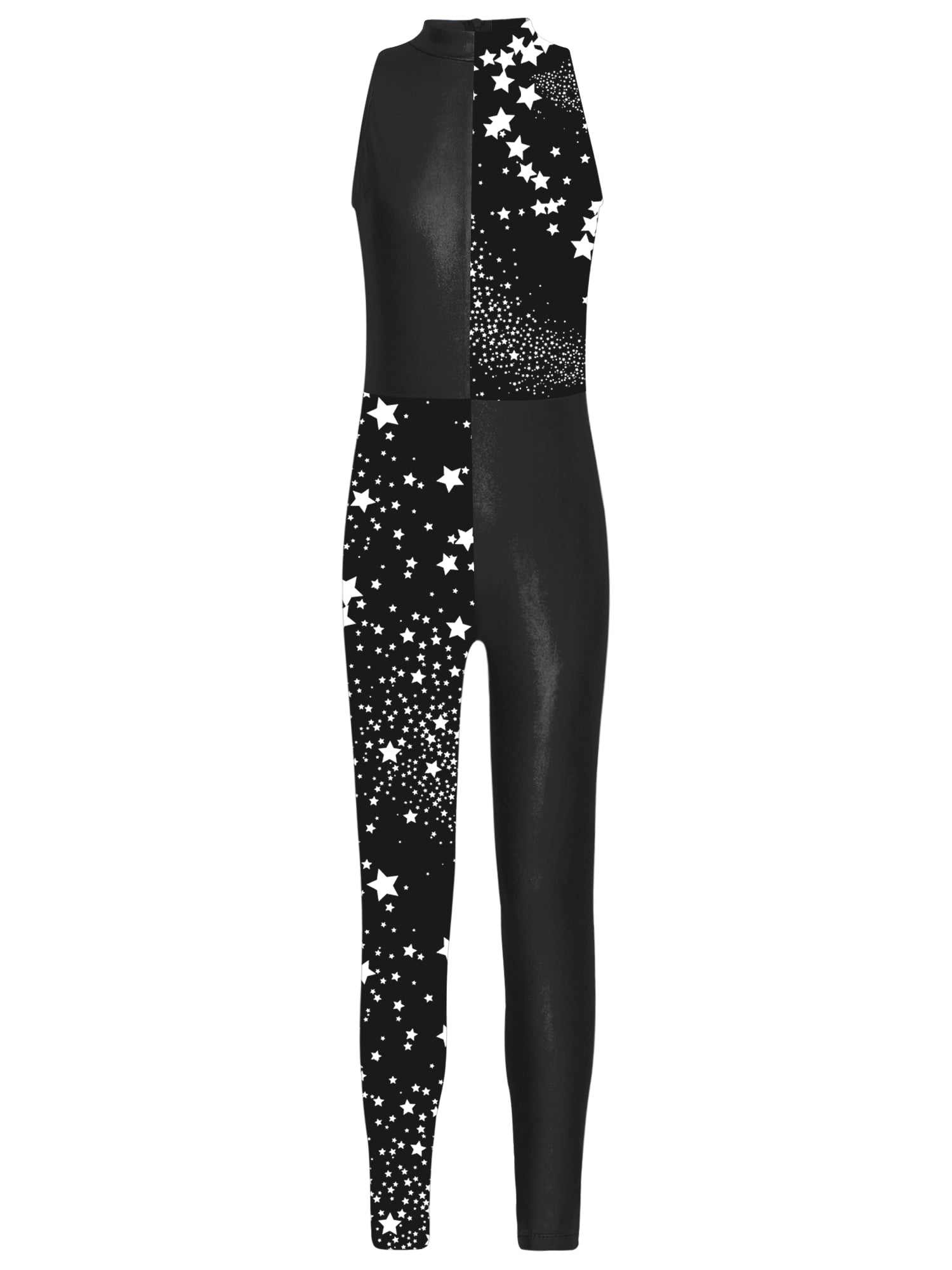 iEFiEL Kids Girls Metallic Dance Unitard One Piece Spandex Full Body ...