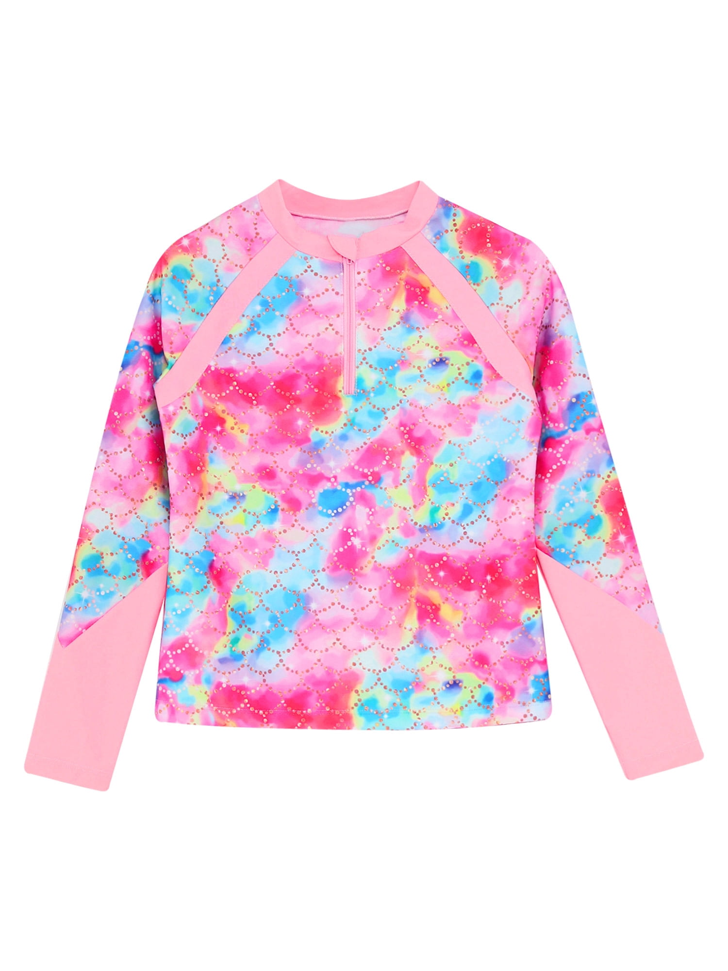 iEFiEL Kids Girls Printed Long Sleeve Swim Tops UPF 50 Rash Guard ...