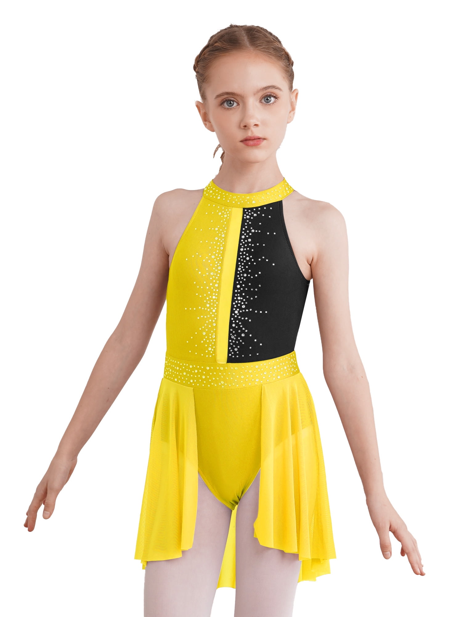 iEFiEL Kids Girls Sequins Ballet Dance Leotard Lyrical Dancewear ...