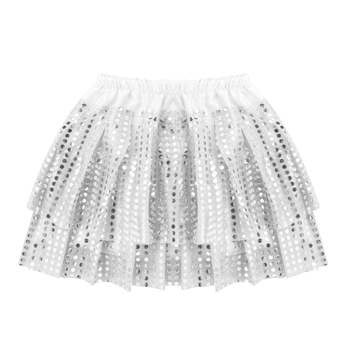 iEFiEL Kids Girls Shiny Sequins Jazz Latin Tango Costume Skirt Sparkly ...