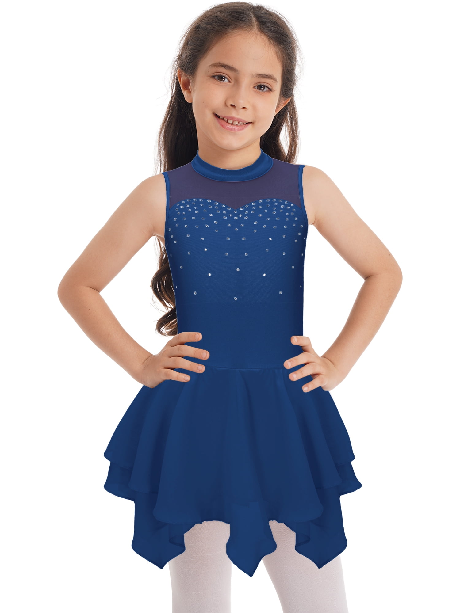 iEFiEL Kids Girls Sleeveless Sequins Leotard Dress for Lyrical Modern ...