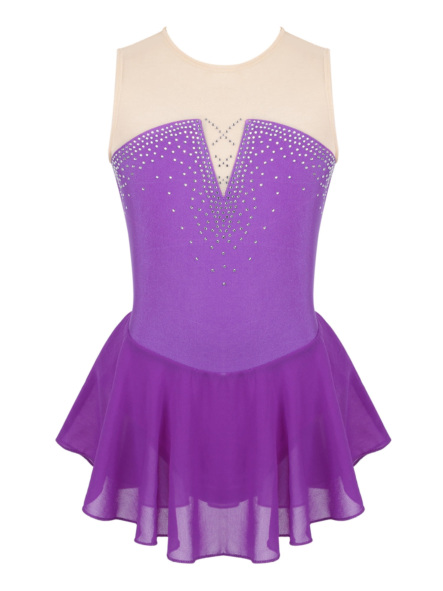 iEFiEL Kids Girls Sleeveless Sparkly Rhinestone Ballet Dance Leotard ...