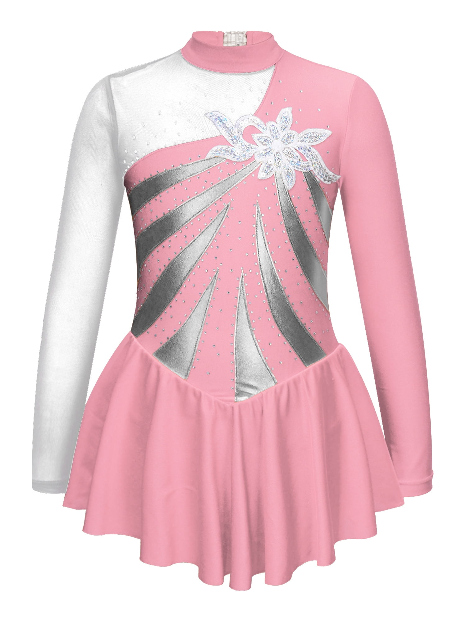 iEFiEL Kids Girls Tulle Figure Ice Roller Skating Ballet Dance Leotard ...