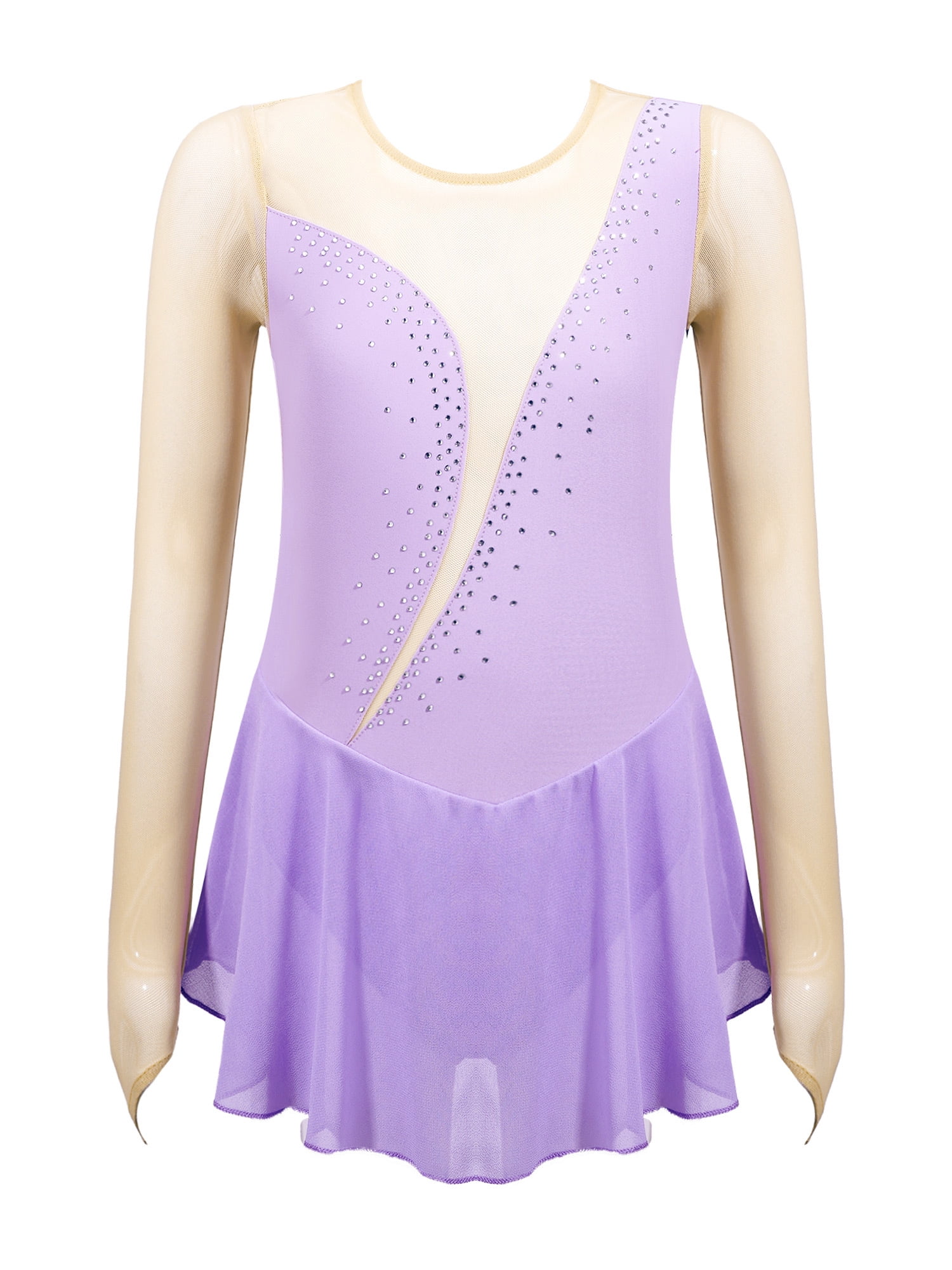 iEFiEL Kids Girls Tulle Figure Ice Roller Skating Ballet Dance Leotard ...