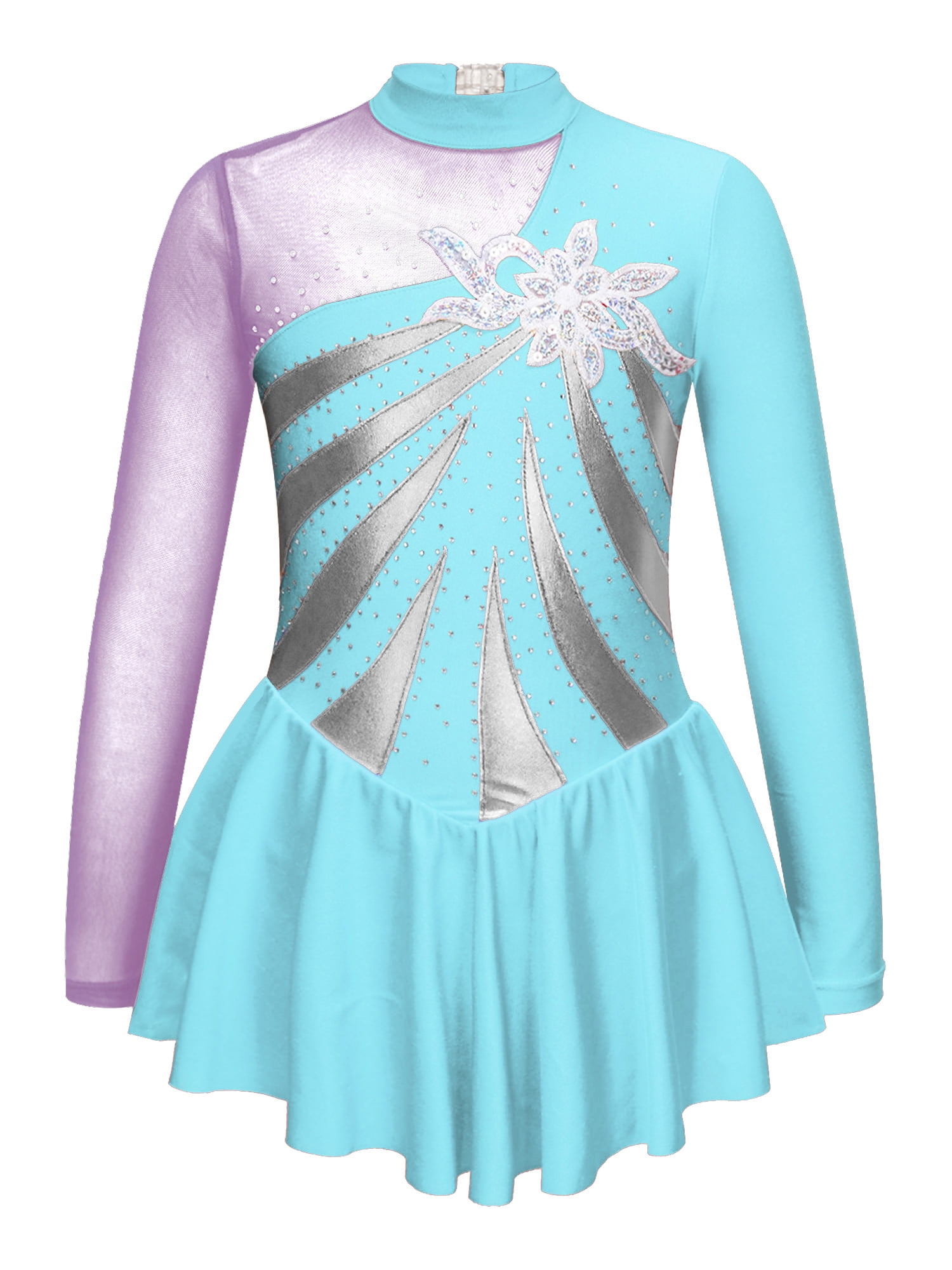 iEFiEL Kids Girls Tulle Figure Ice Roller Skating Ballet Dance Leotard ...