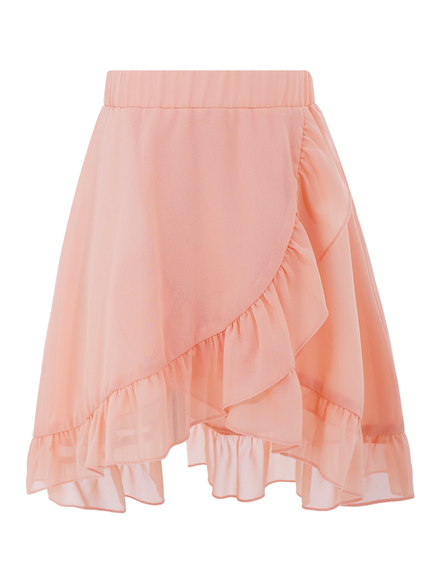 iEFiEL Kids Girls Wrap Skirt Dance Basic Classic Chiffon Mini Skirt ...