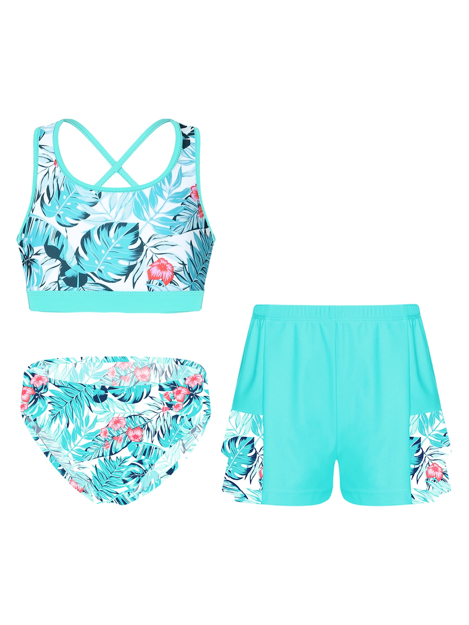 iEFiEL Kids Tankini Set Pool Party Swimsuit Girls Summer Beach Sports ...