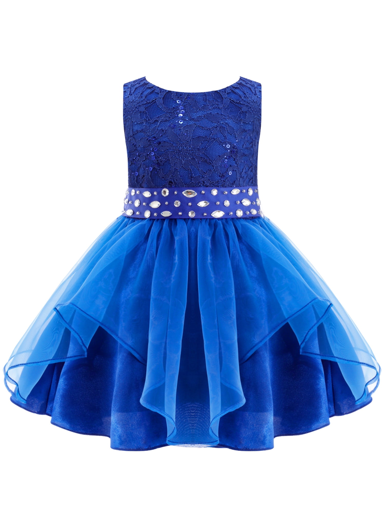 iEFiEL Kids Toddler Girls Navy Blue Flower Girls Dress Formal Wedding ...