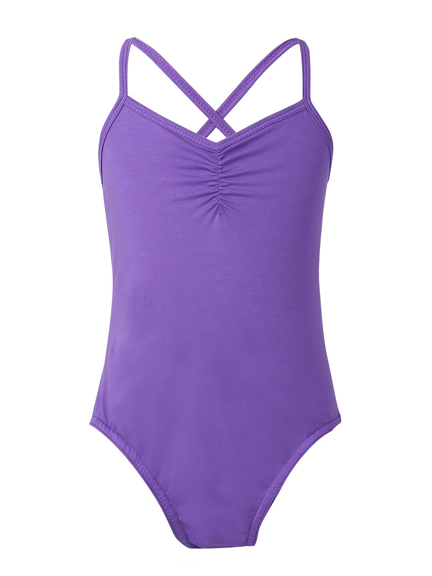 iEFiEL Little Girls Ballet Dance Leotard Cotton Basic Criss Cross ...