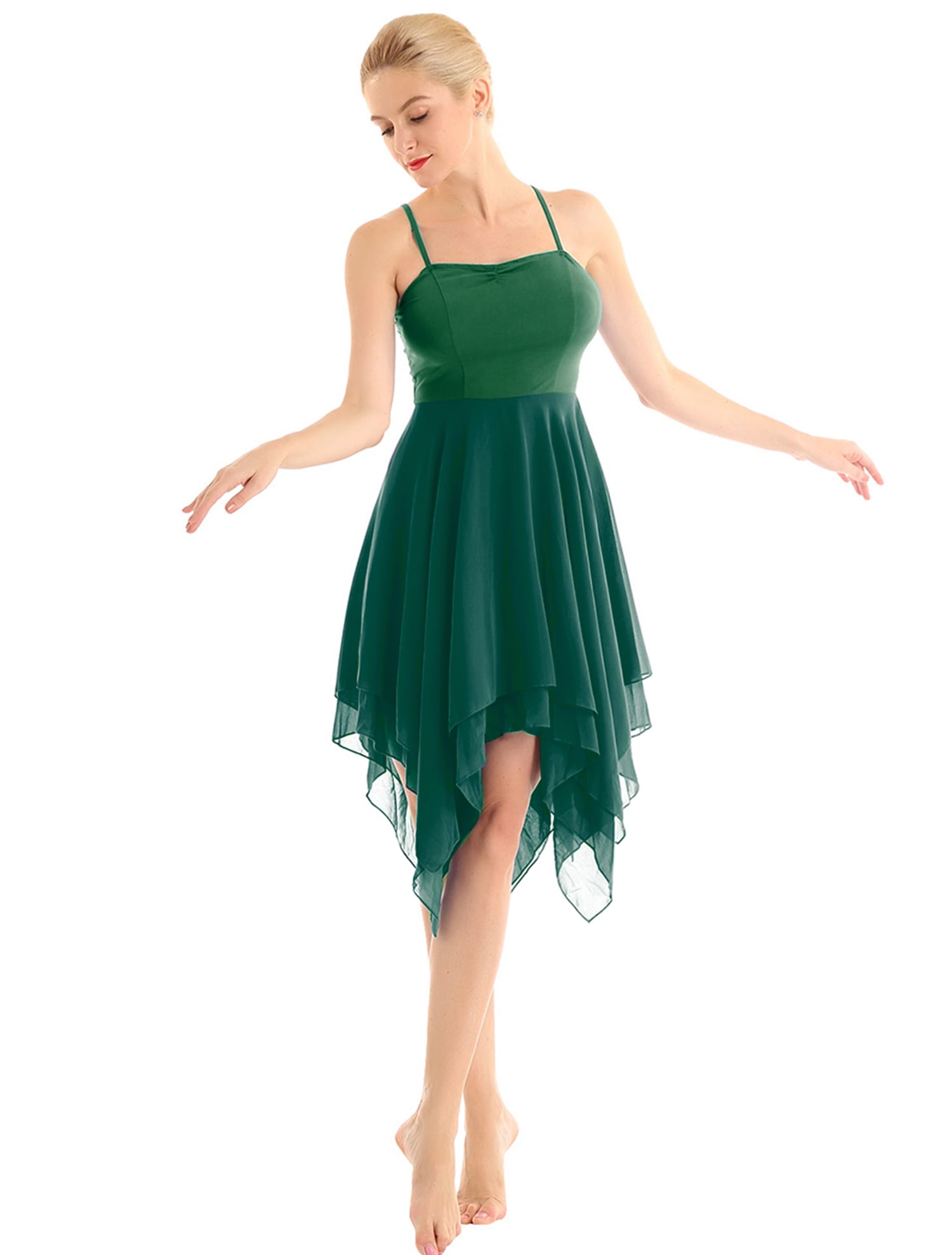 iEFiELWomen Lyrical Modern Contemporary Dance Dress Ballet Tutu Dress ...