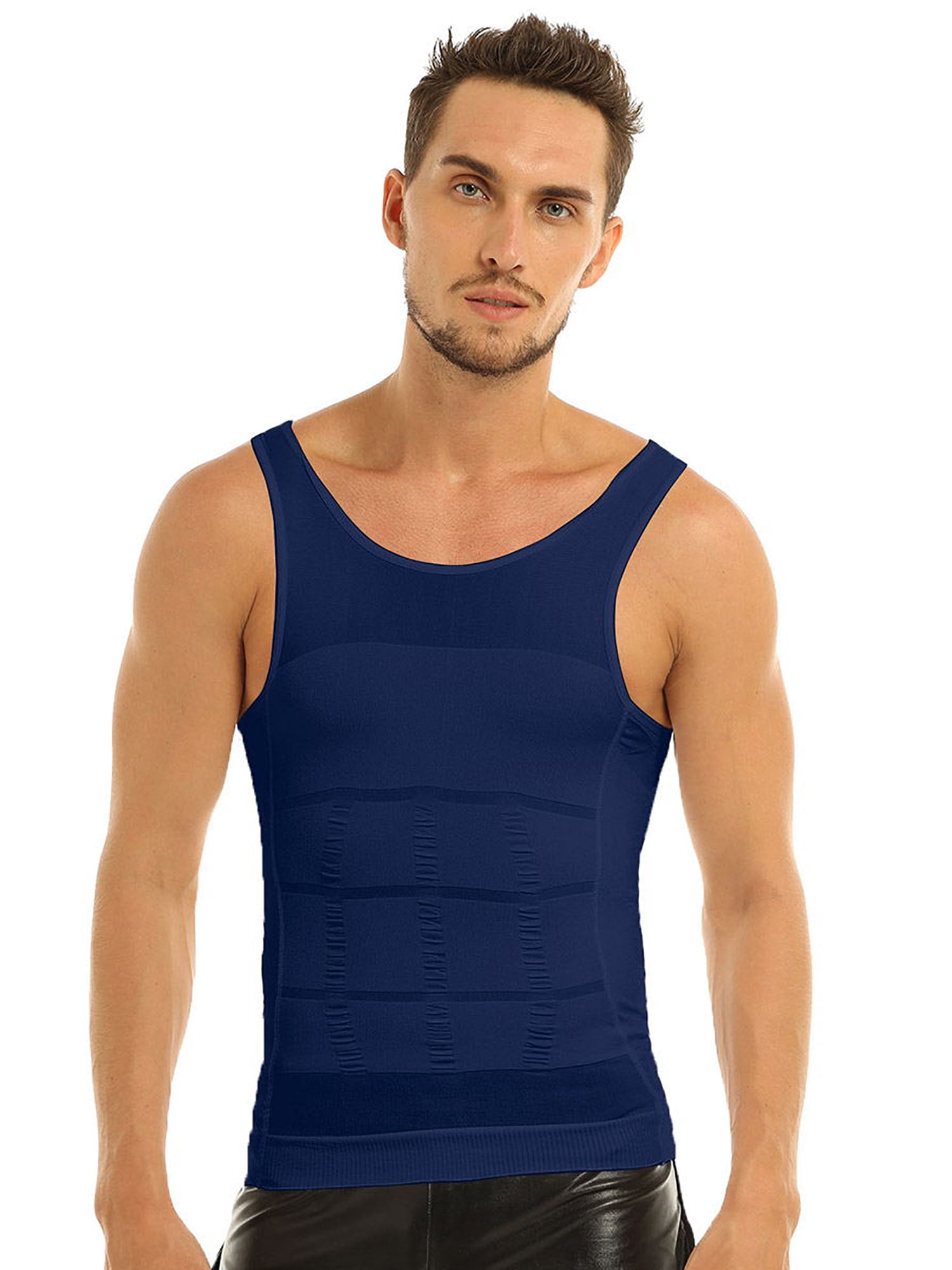 iEFiEL Men Elastic Abdomen Muscle Compression Slimming Body Shaper Vest ...