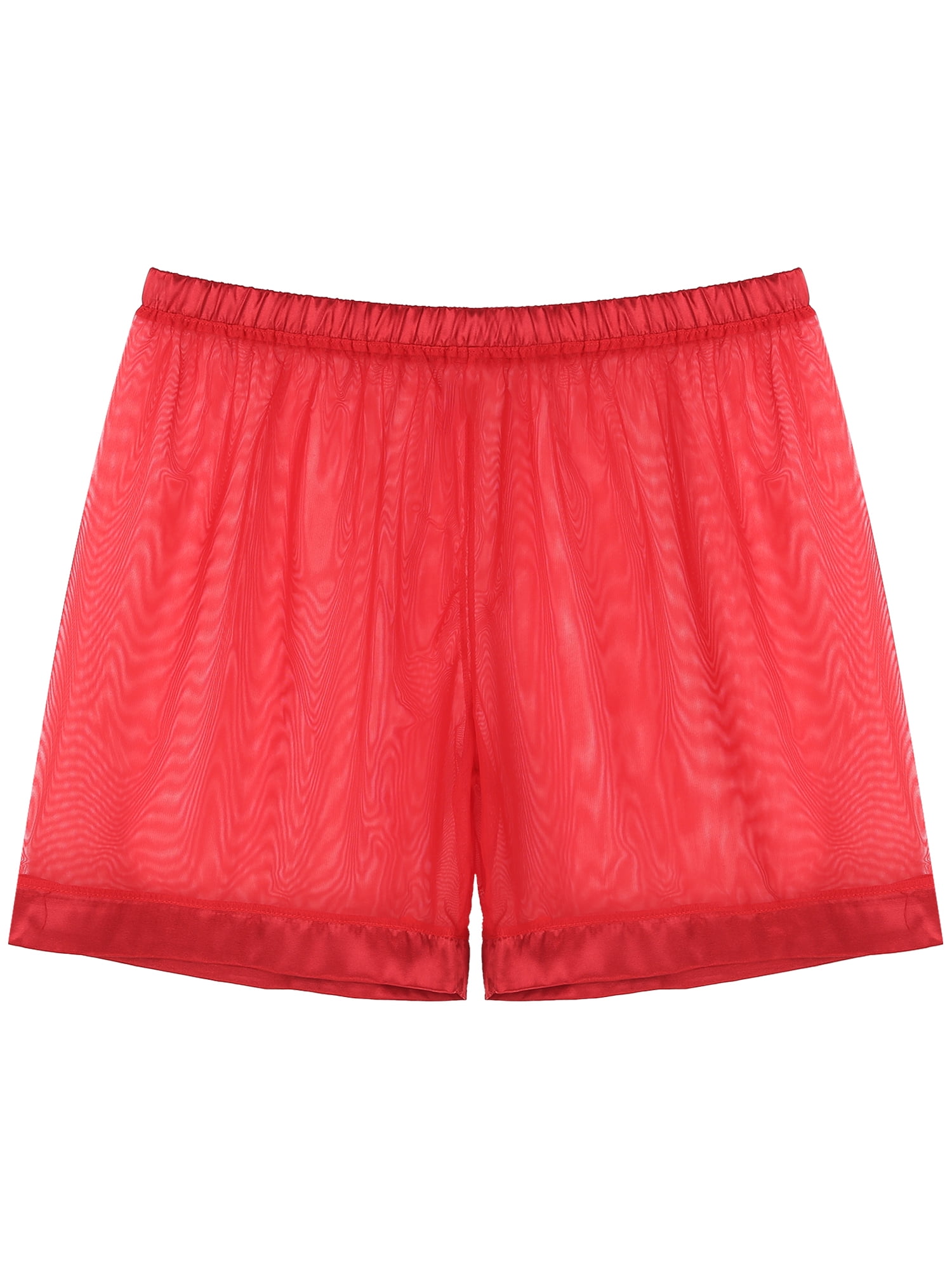 iEFiEL Men's Mesh Sheer Boxer Shorts Loose Beachwear Clubwear Pants ...