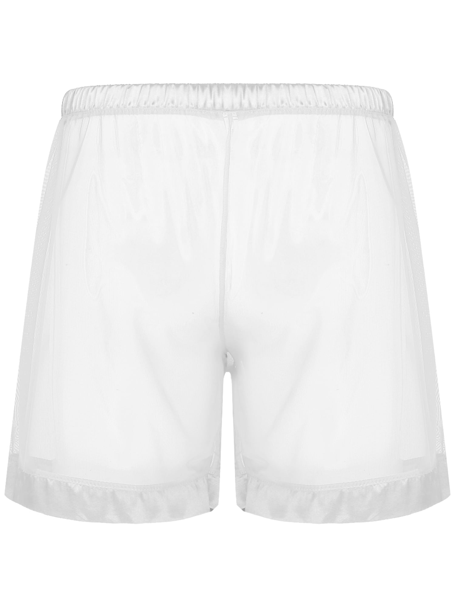 iEFiEL Men's Mesh Sheer Boxer Shorts Loose Beachwear Clubwear Pants ...