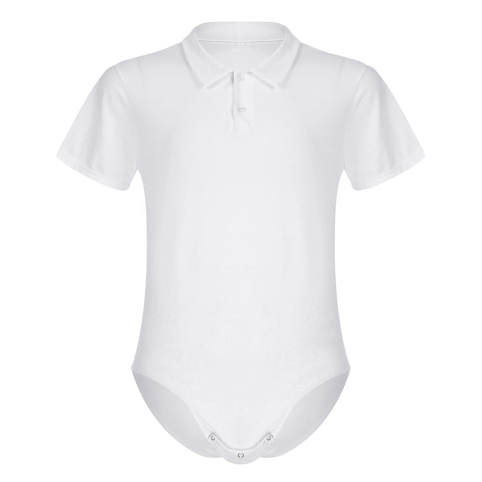 iEFiEL Men's Solid One-Piece Press Button Crotch Leotard T-Shirts ...