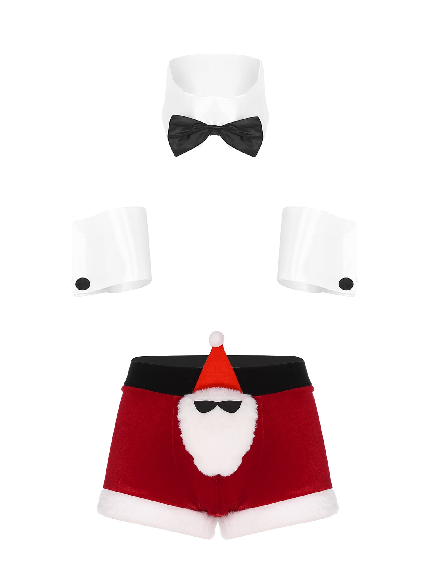 iEFiEL Mens Christmas Santa Claus Costume Lingerie Suit Shorts with ...
