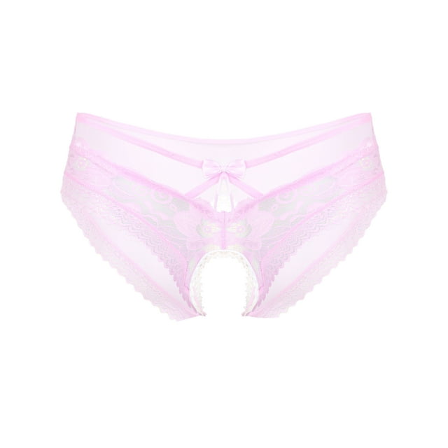 iEFiEL Mens Floral Lace T-back Low Rise G-String Thongs Underwear Pink ...