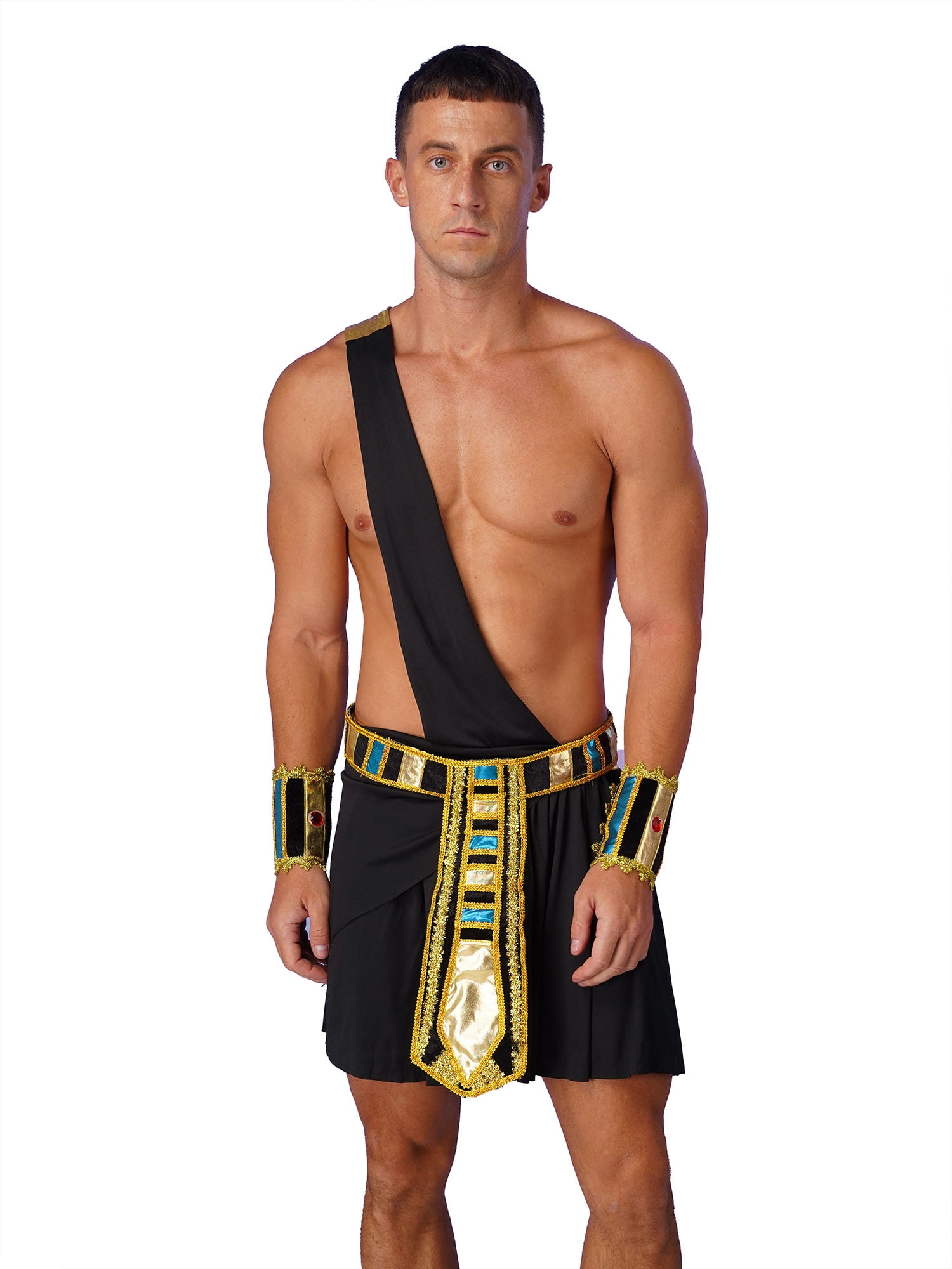 iEFiEL Mens Halloween Ancient Greek Gladiator Role Play Costume One ...