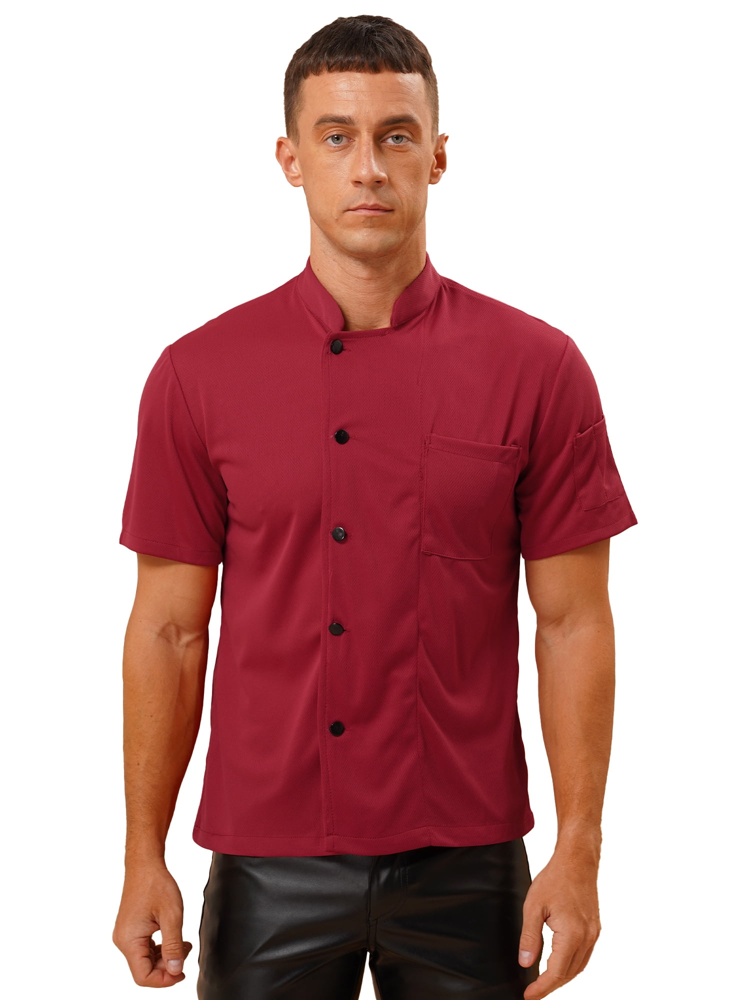 iEFiEL Mens Kitchen Chef Uniform Unisex Womens Short Sleeve Coat Cook T ...