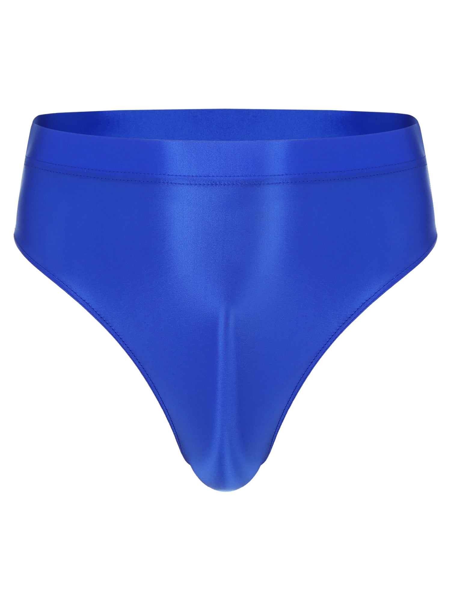 Iefiel Mens Oil Silky Briefs High Waist Swimming Briefs Glossy Pool Party Sunbathing Underwear