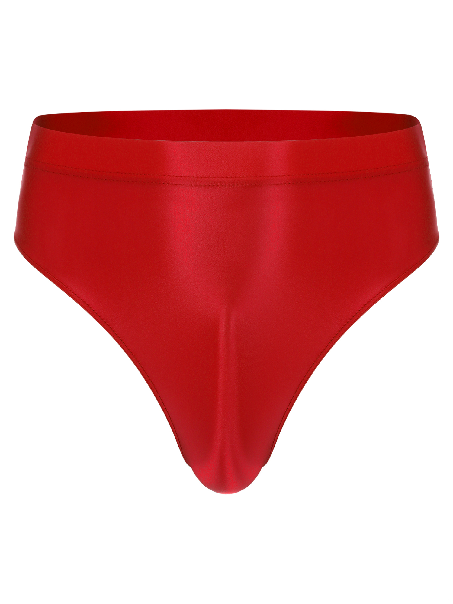 iEFiEL Mens Oil Silky Briefs High Waist Swimming Briefs Glossy Pool ...