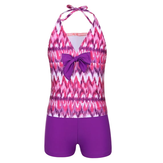 iEFiEL Stretchable Halter Tankini Swimsuit Set (Girl's 12A) - Walmart.com
