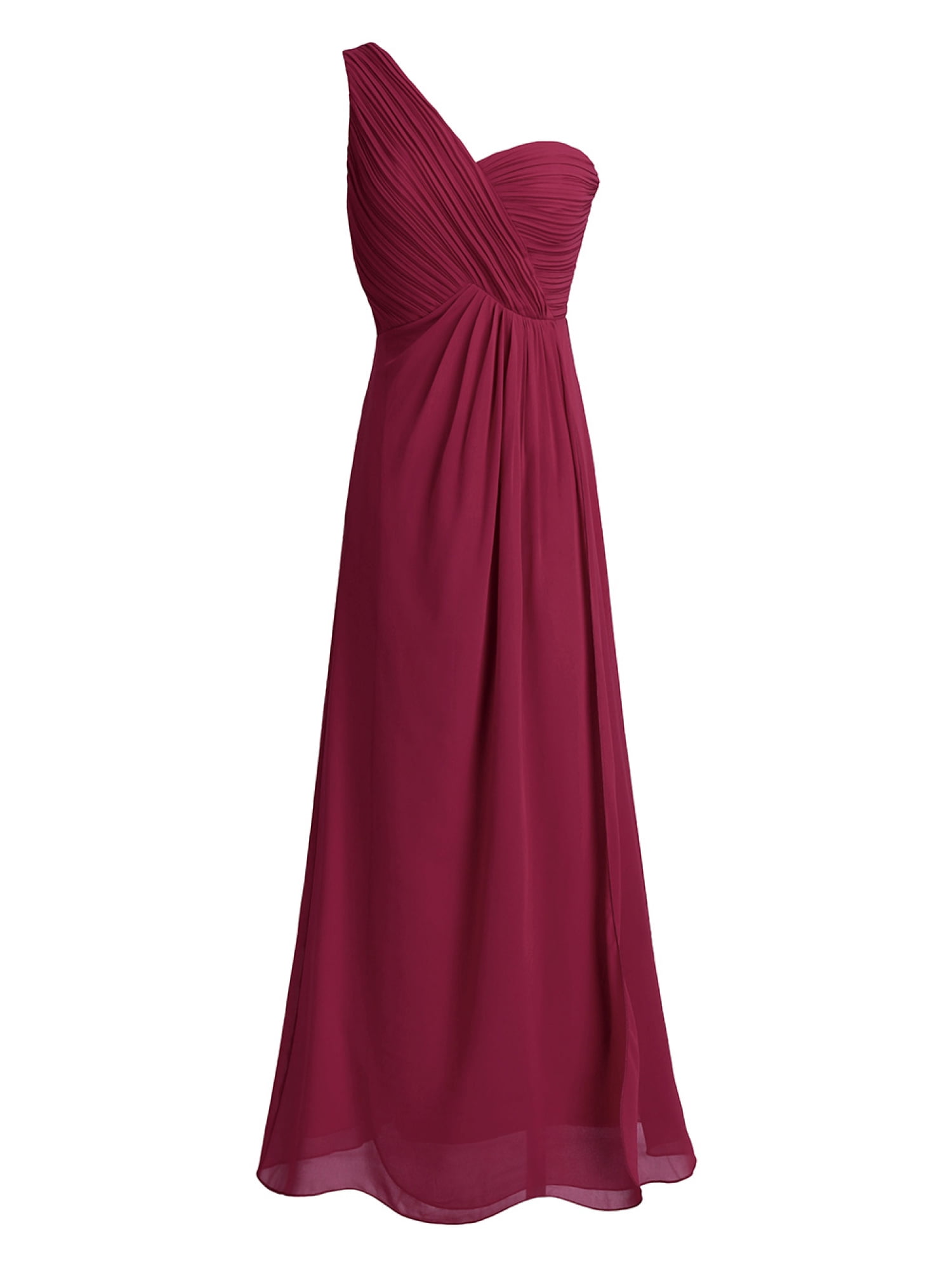 iEFiEL Women Ladies Chiffon One-shoulder Dress Long Evening Bridesmaid ...