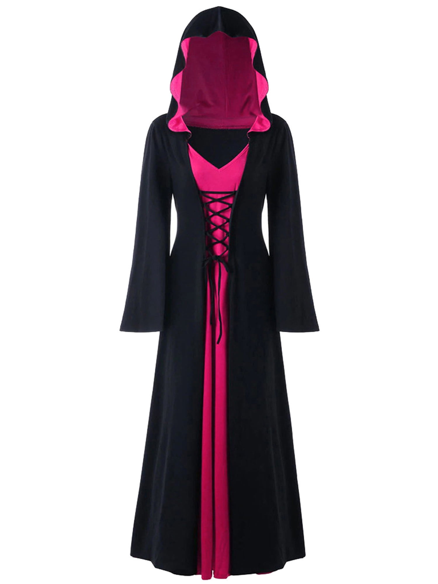 iEFiEL Womens Dress with Hood Halloween Witches Costume Medieval ...