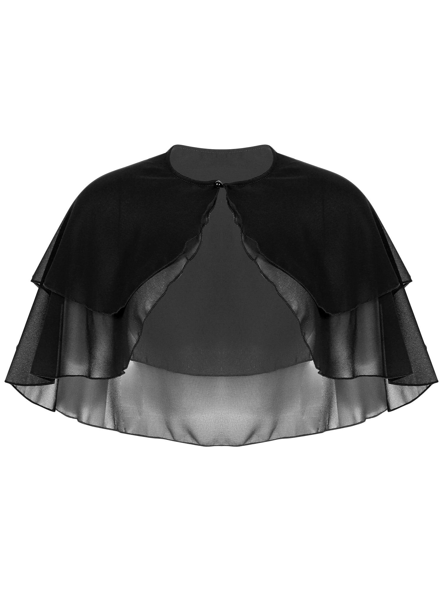 iEFiEL Womens Elegant Chiffon Sheer Bolero Wraps Shawls Wedding Evening ...