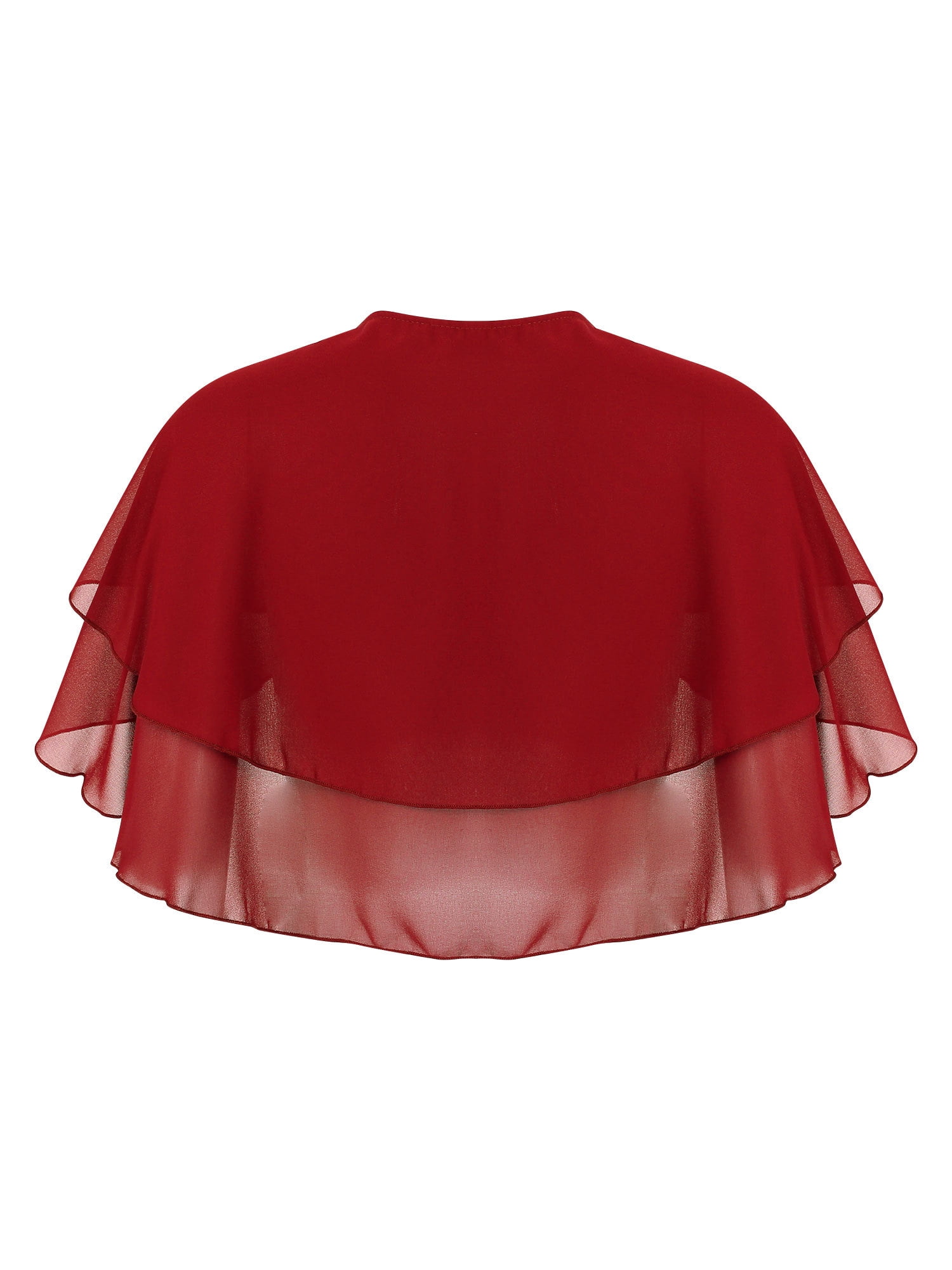 iEFiEL Womens Elegant Chiffon Sheer Bolero Wraps Shawls Wedding Evening ...