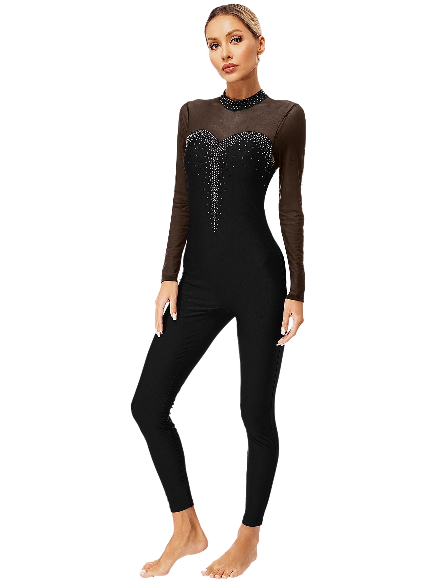iEFiEL Womens Gymnastics Dance Unitard Long Sleeve Bodysuits Ballet ...
