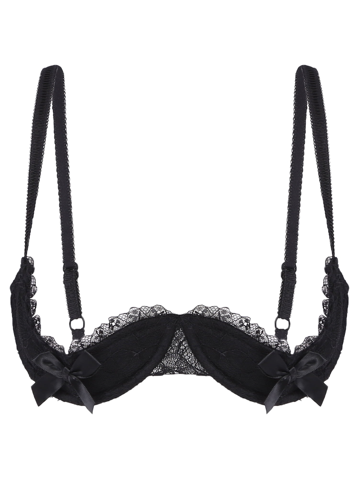 iEFiEL Womens Padded Push Up Exotic Lingerie Half Cup Bra Underwired ...