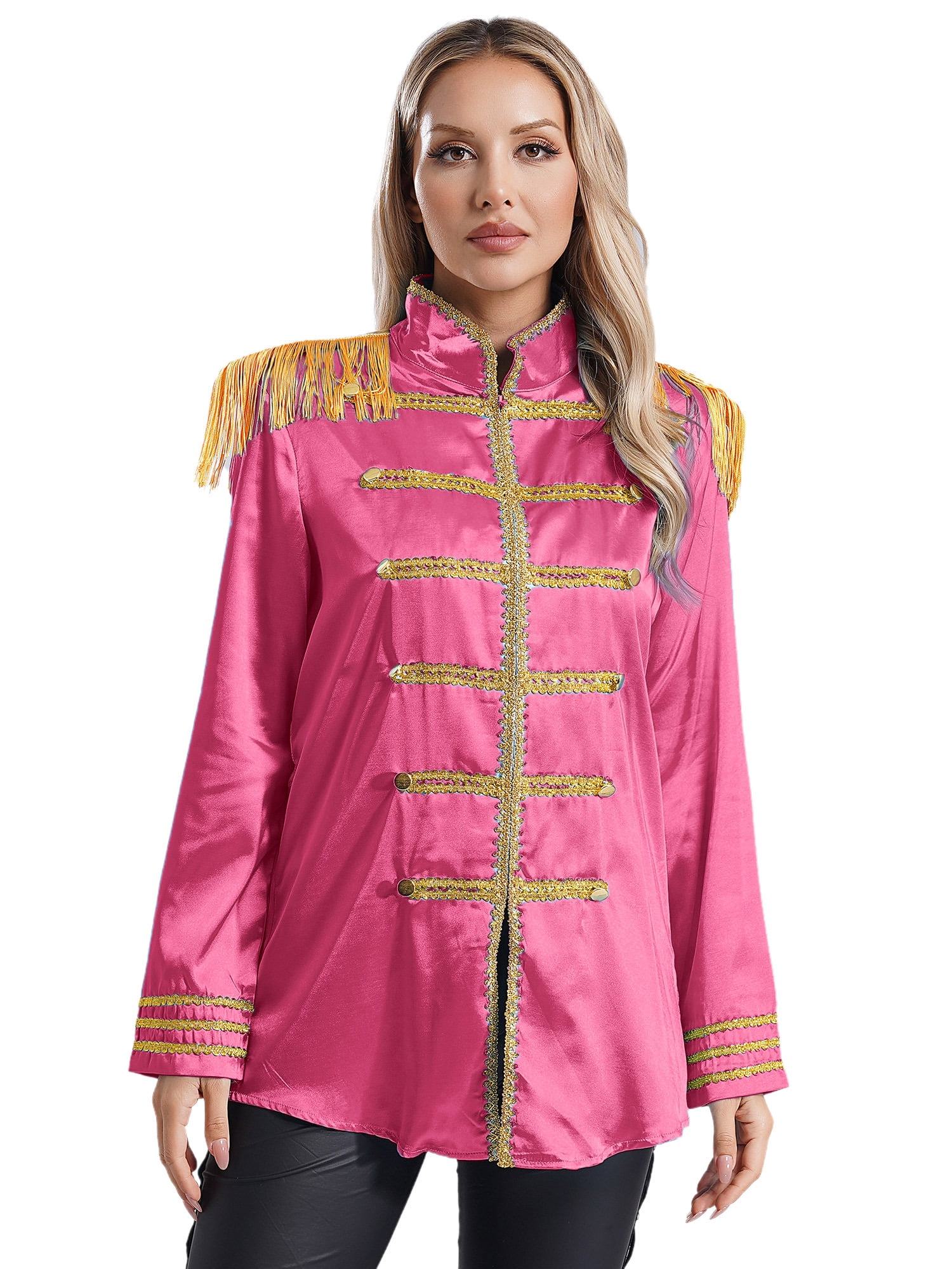 iEFiEL Womens SGT Sergeant Pepper Budget Jacket Hippy Medieval Shiny ...