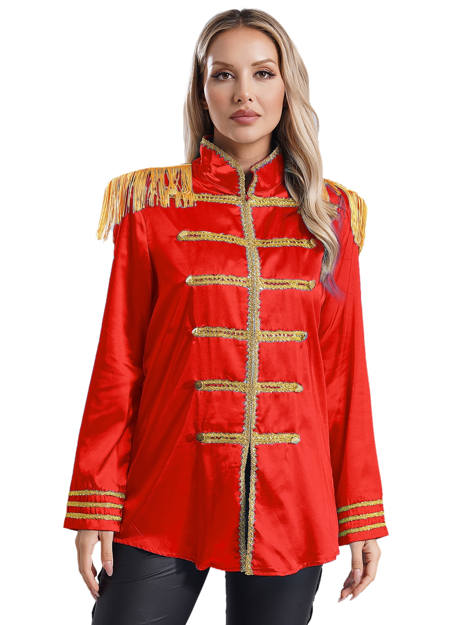 iEFiEL Womens SGT Sergeant Pepper Budget Jacket Hippy Medieval Shiny ...