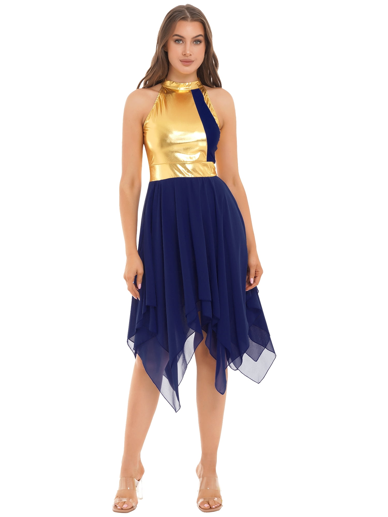 iEFiEL Womens Sleeveless Asymmetrical Hem Contemporary Praise ...