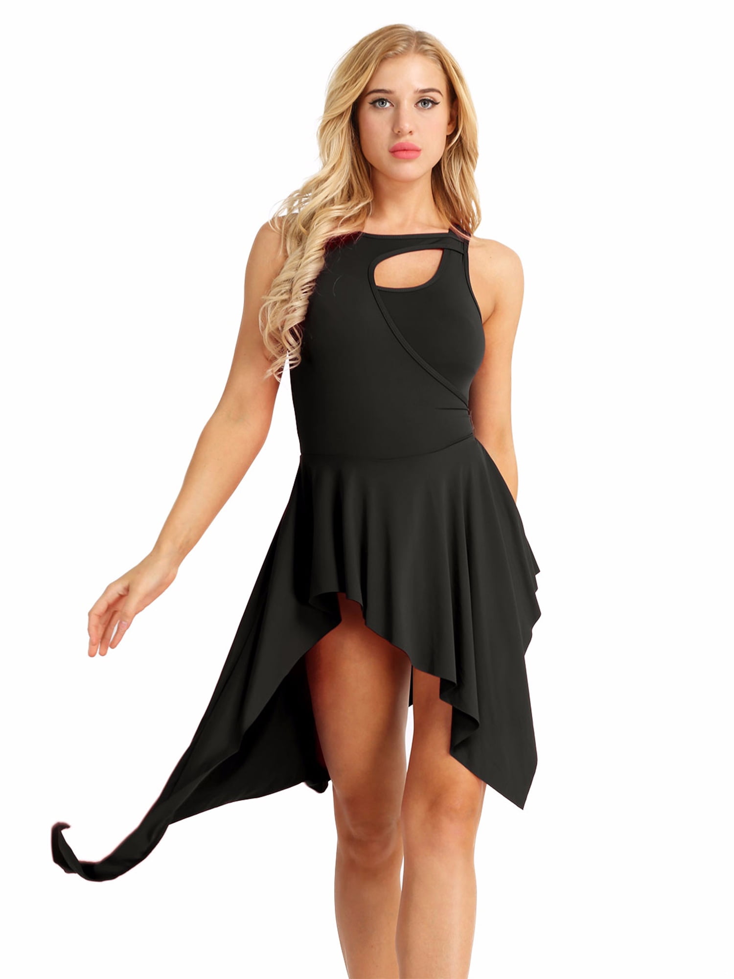 iEFiEL Womens Sleeveless High Low Leotard Ballet Lyrical Dance Dress ...