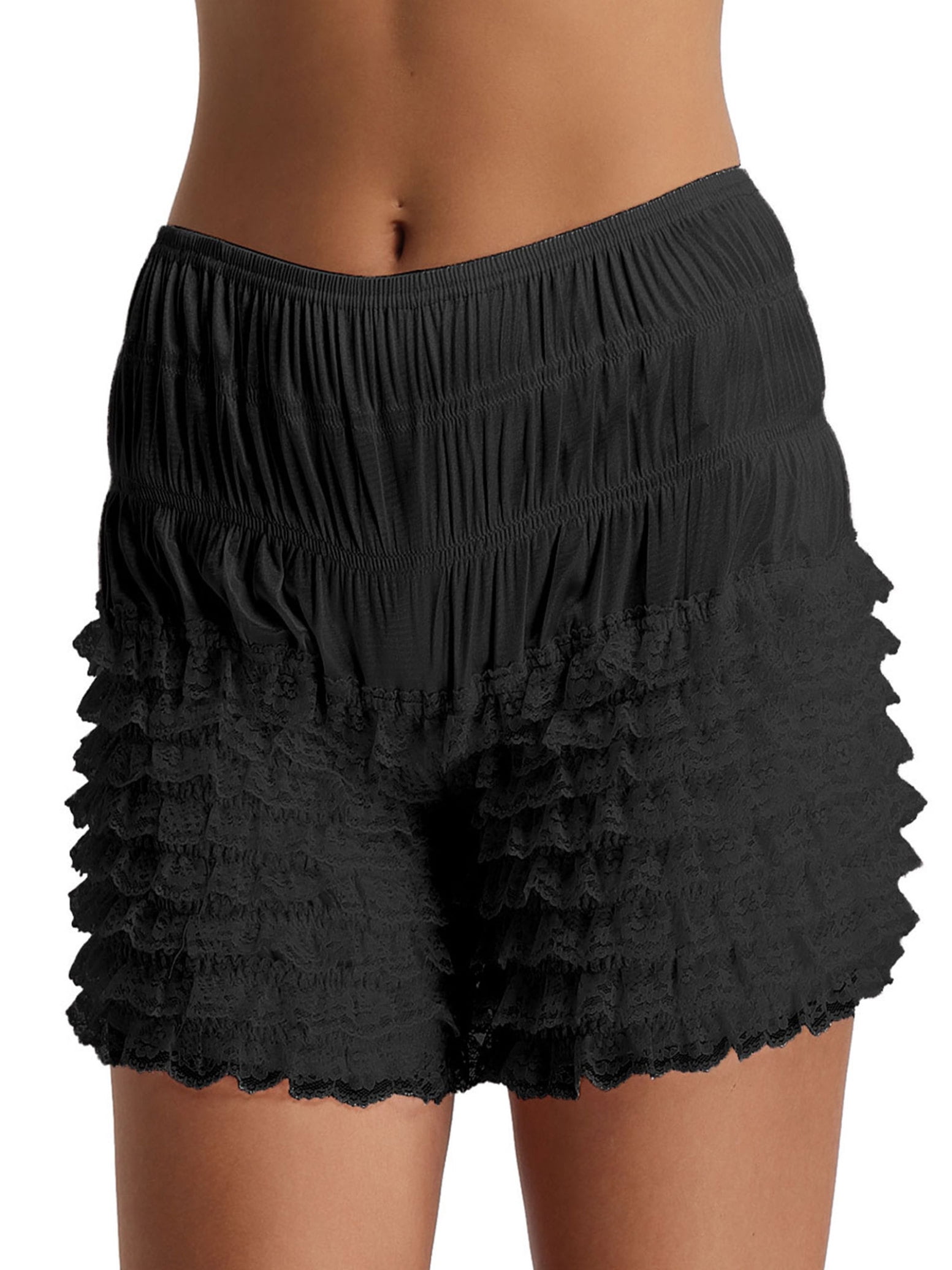 iEFiEL Womens Tiered Ruffle Lace Dance Bloomers Shorts Super Soft Boxer ...