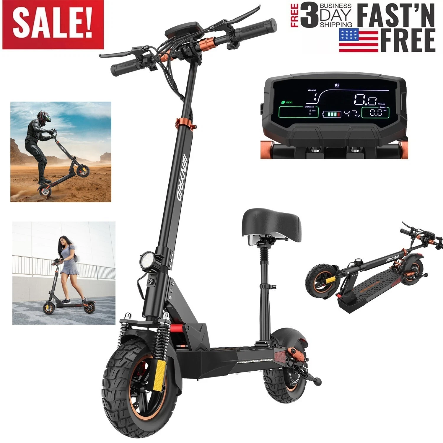 iENYRID Electric Scooter for Adult with Speak & Bluetooth,Seat,Storage ...