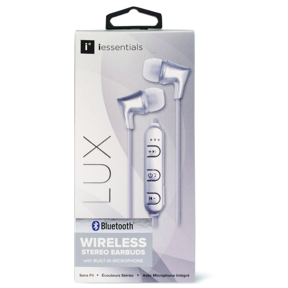 iEssentials IE-BTELX-SLV Lux Bluetooth Earbuds with Microphone (Silver ...