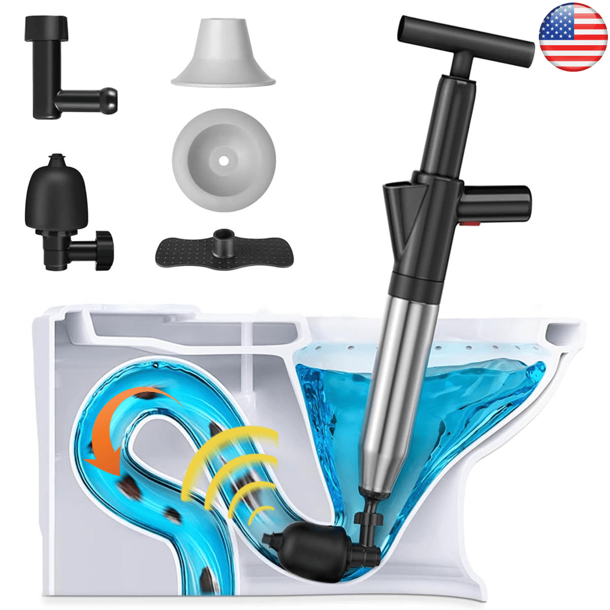 iFCOW High Pressure Toilet Plunger,Toilet Clog Remover Tool Kit ...